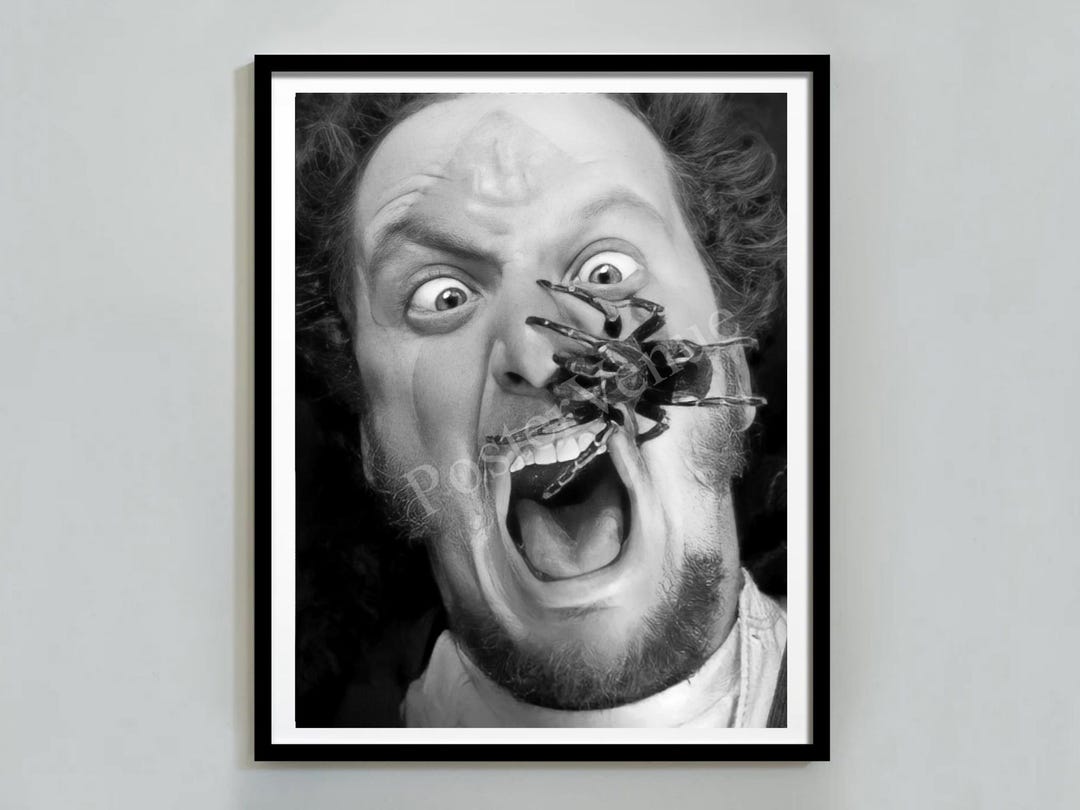Christmas Movie Poster, Funny Marv Scream Face Wall Art, Christmas ...