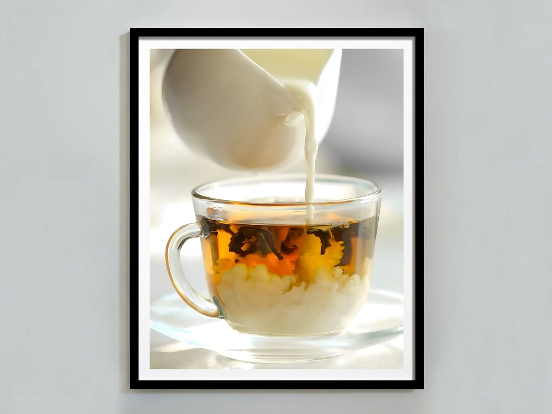 Tea Cup Print, Black and White, Kitchen Wall Art, Dining Room Decor ...