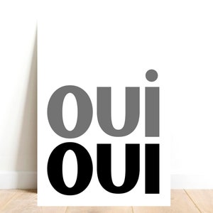 Oui Oui Art Print, French OUI OUI Poster, Living Room Art Prints ...