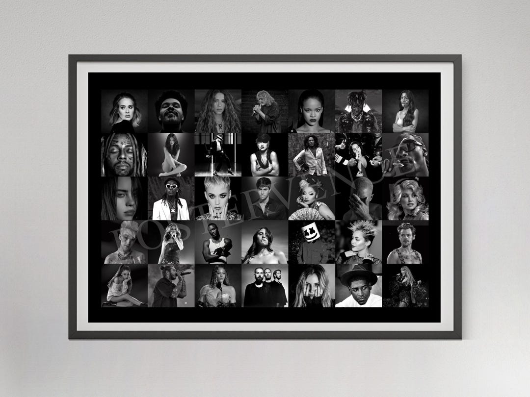 Iconic Music Legends Poster, Printable Wall Art for Home, Perfect Gift ...