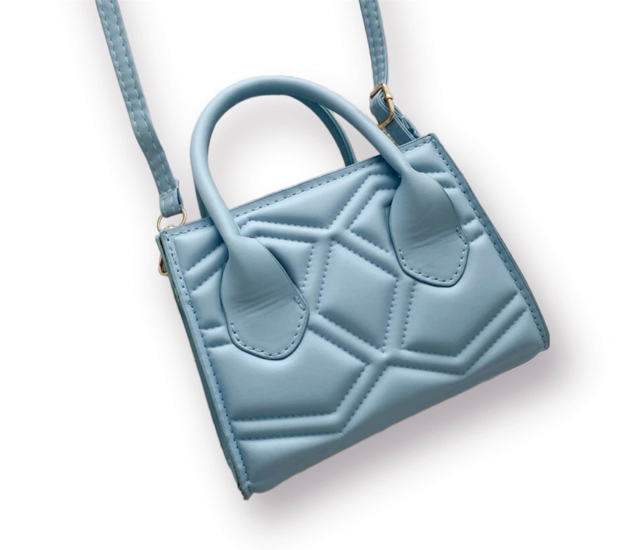 Blue Quilted Satchel Bag - Etsy