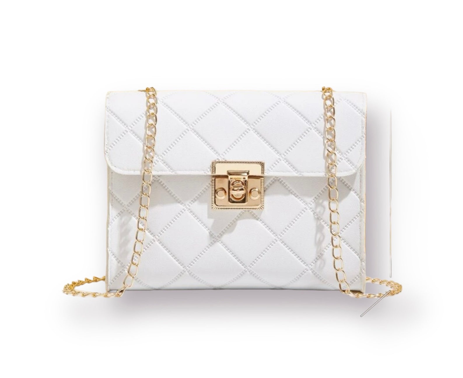 White Flap Chain Bag - Etsy