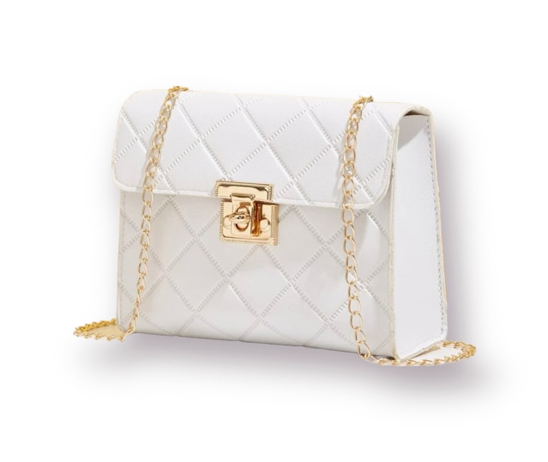 White Flap Chain Bag - Etsy