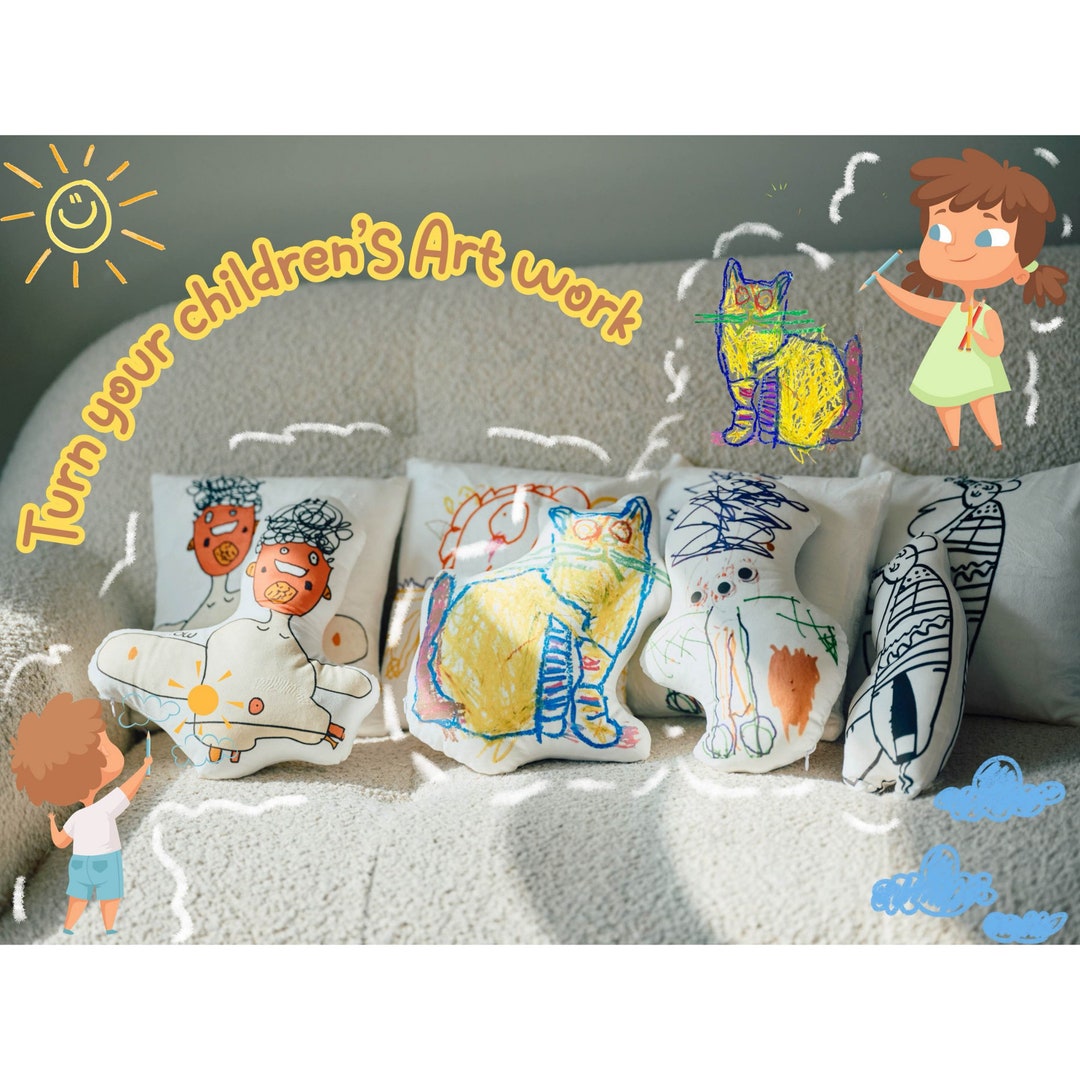 Custom Kids Drawing Pillow - Personalized Children's Art Keepsakes ...