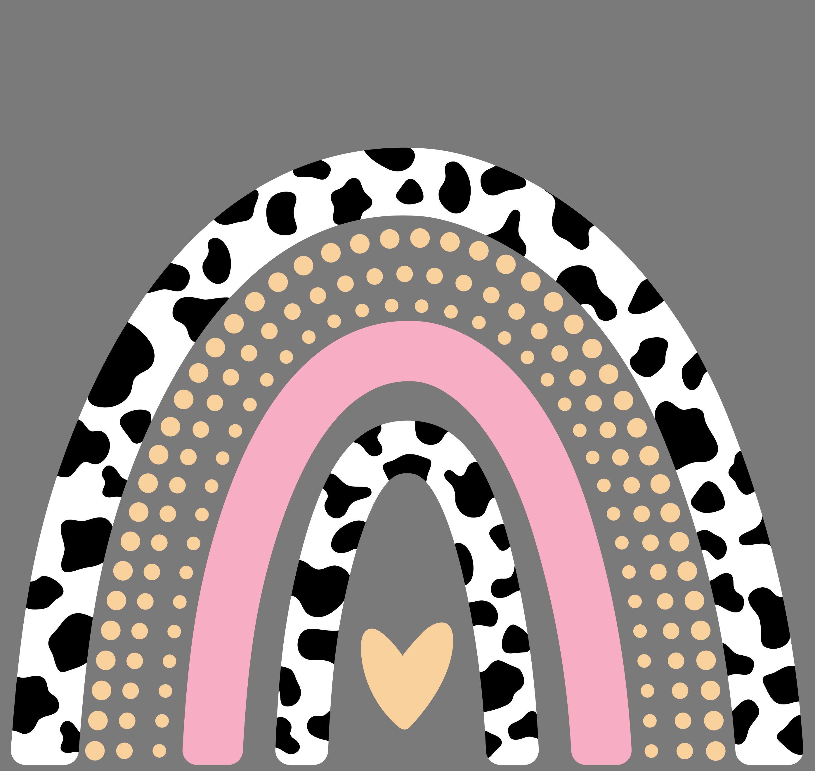 Rainbow Cow Print SVG, Png, Dxf, Eps - Bundle of 6 Digital Prints for ...