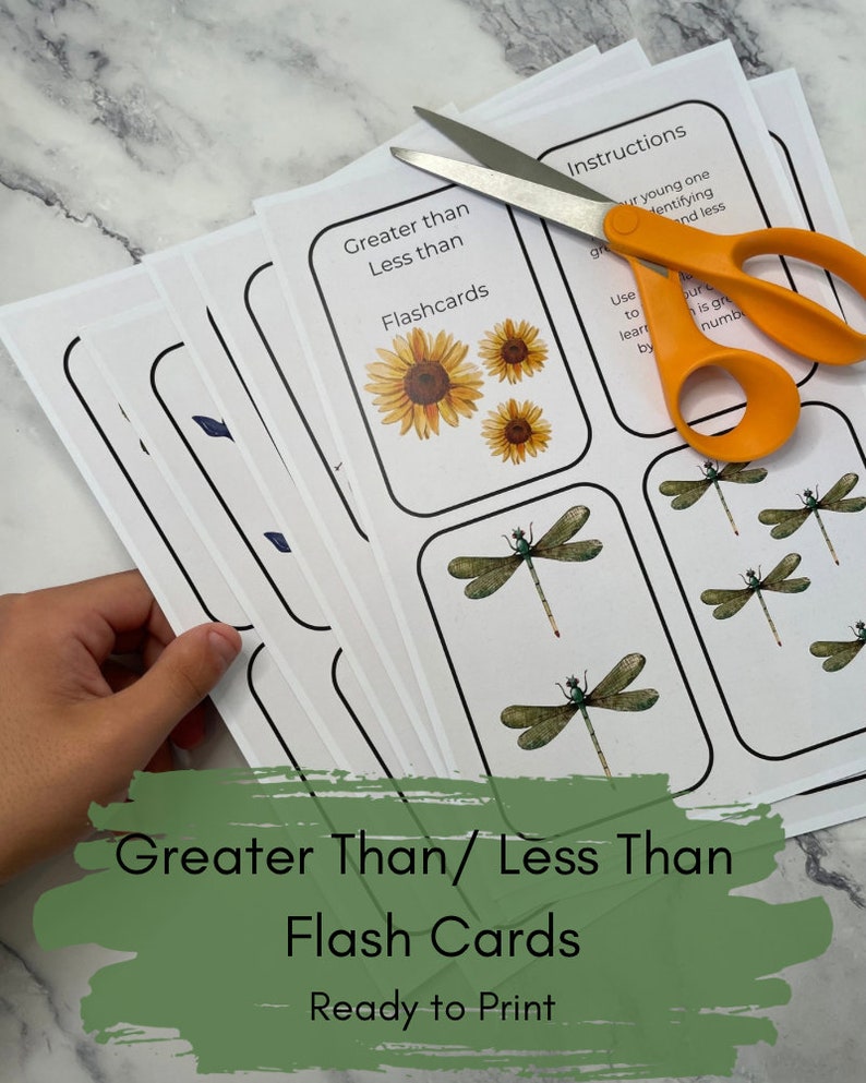Greater Than/ Less Than Flash Cards- DIGITAL - Etsy