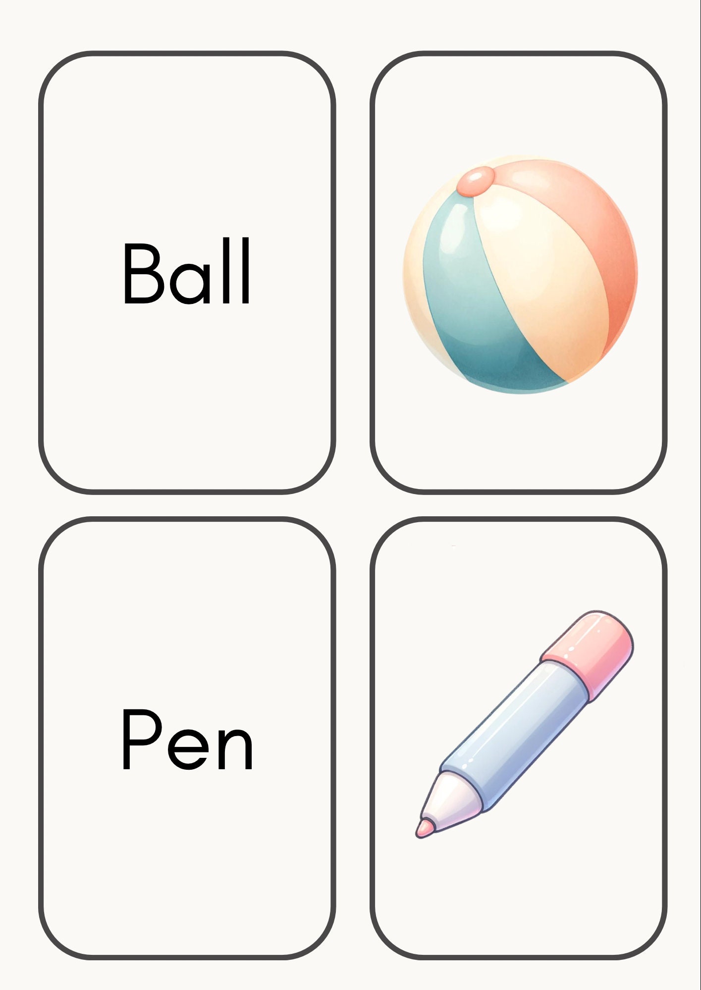 Simple Word Flash Cards- DIGITAL - Etsy