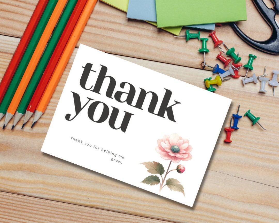Teacher Thank You Card- DIGITAL - Etsy