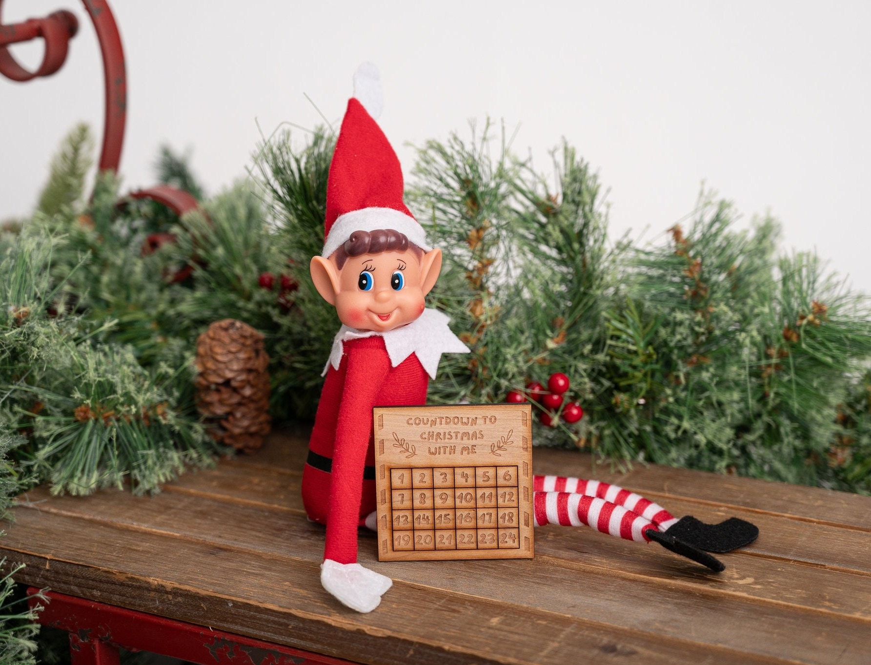 Everyday Elf Wooden Christmas Countdown Prop - Props - Christmas Elf ...