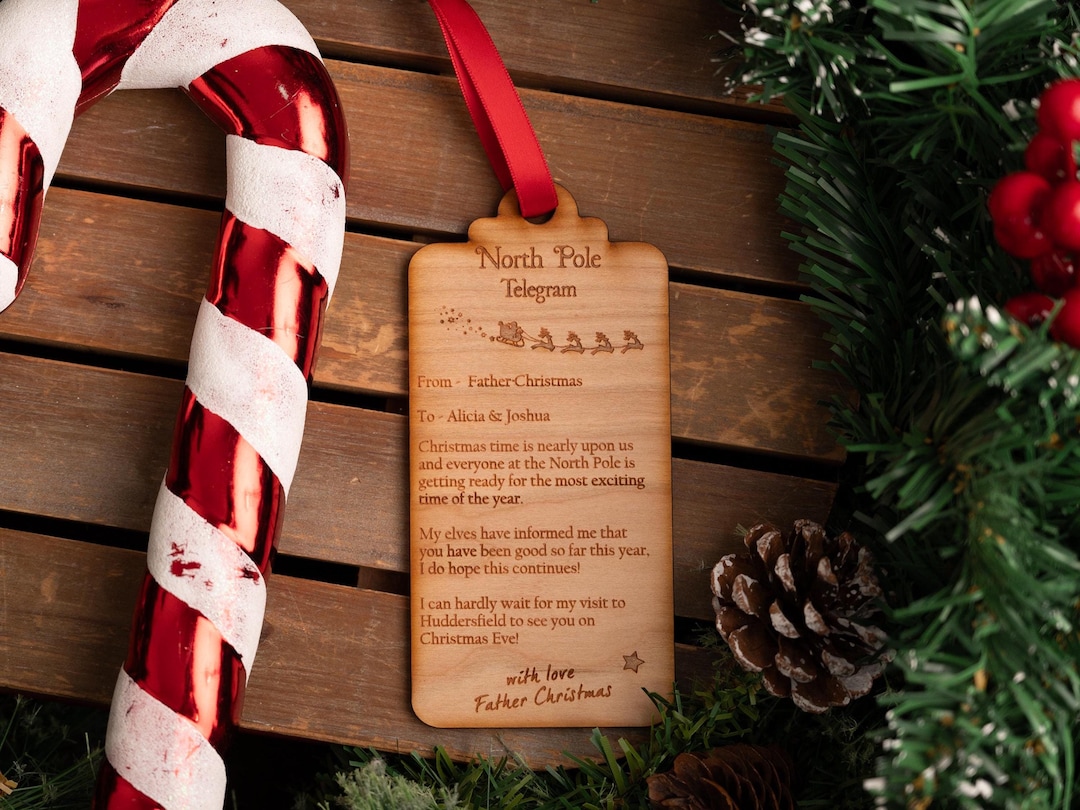 Personalised Christmas 'telegram' Tree Decoration Personalised Gift ...