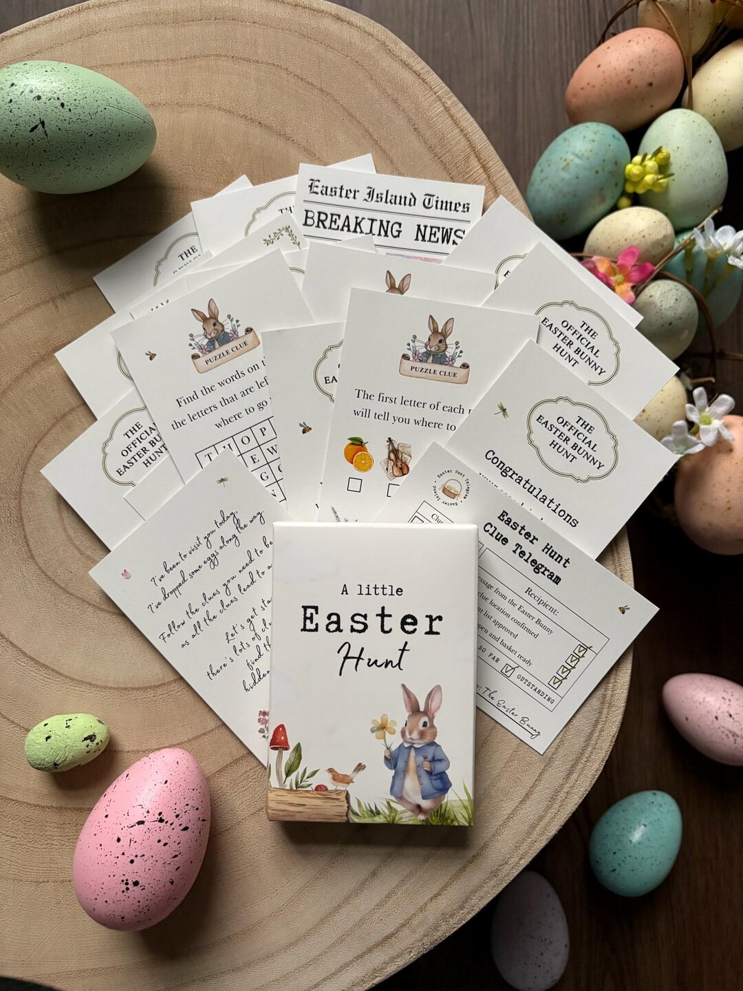 2026 Official Easter Bunny Egg Hunt - Clue Cards - 15 Clue - Rhyme ...