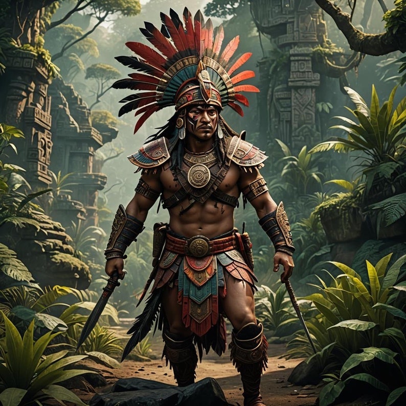 1 Aztac Warrior DTF Png File - Etsy