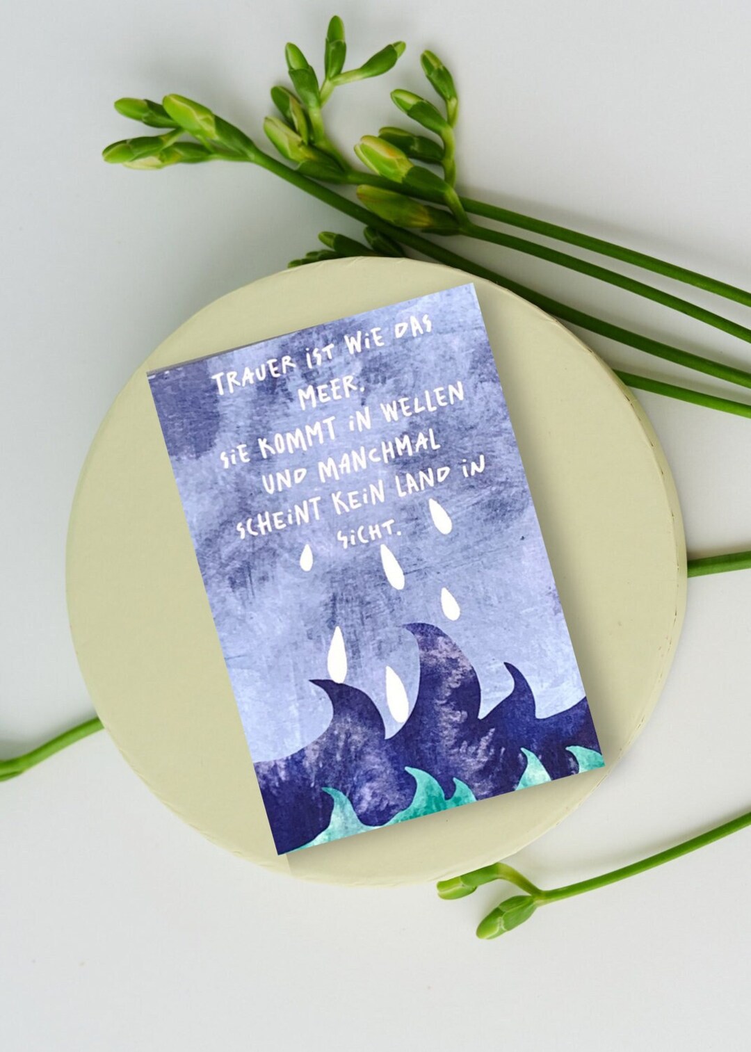 Condolence Card | Modern Sympathy Card With Sea Design | Condolence ...