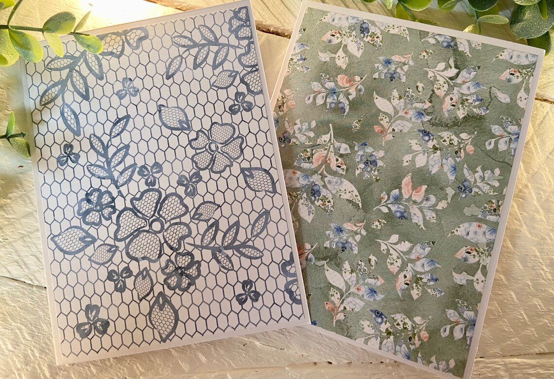 Blooms of Blue Note Cards (set of 6) Blank Inside - Etsy