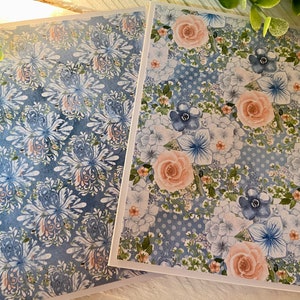 Blooms of Blue Note Cards (set of 6) Blank Inside - Etsy
