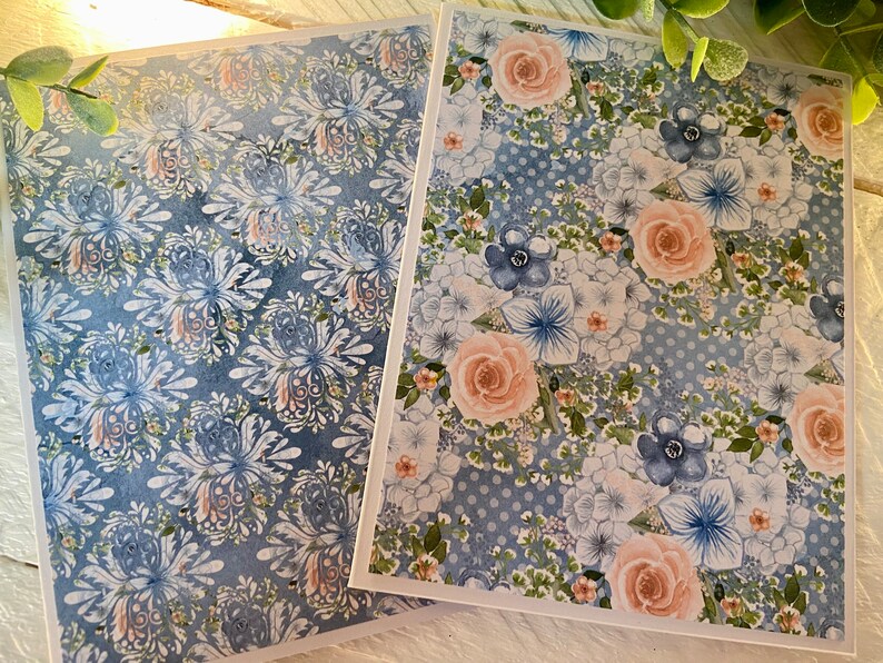 Blooms of Blue Note Cards (set of 6) Blank Inside - Etsy