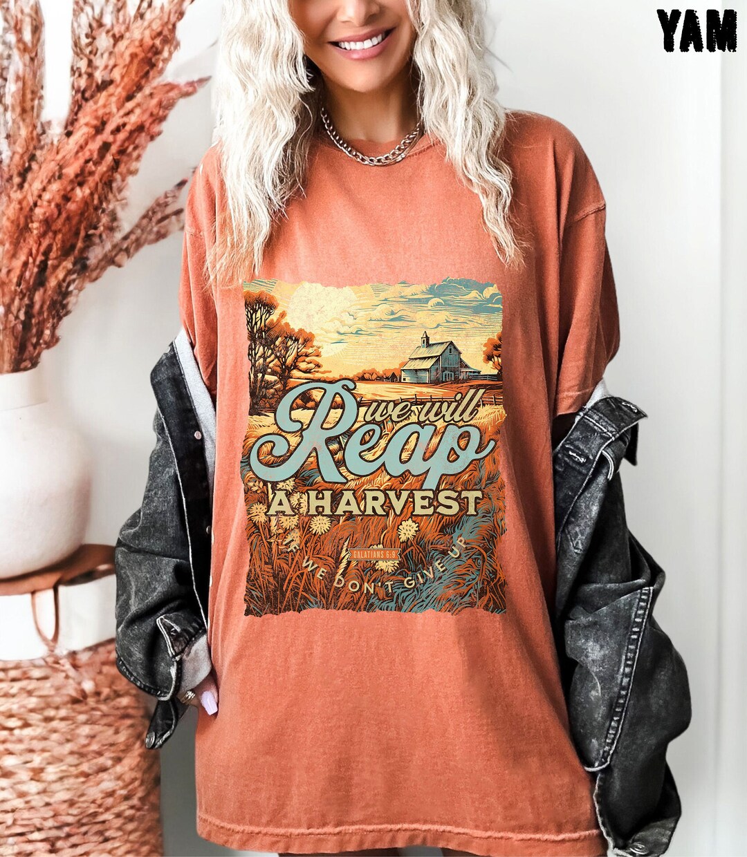 We Will Reap A Harvest Oversized Vintage T-shirt, Fall Christian ...