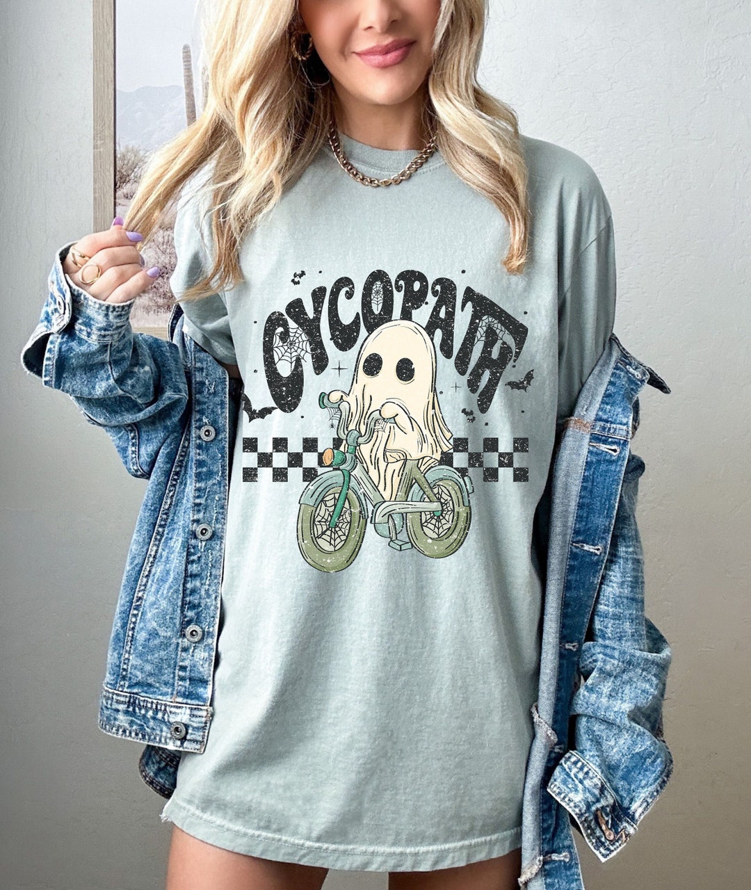 Cycopath Ghost Oversized Vintage T Shirt, Halloween Shirt, Comfort ...