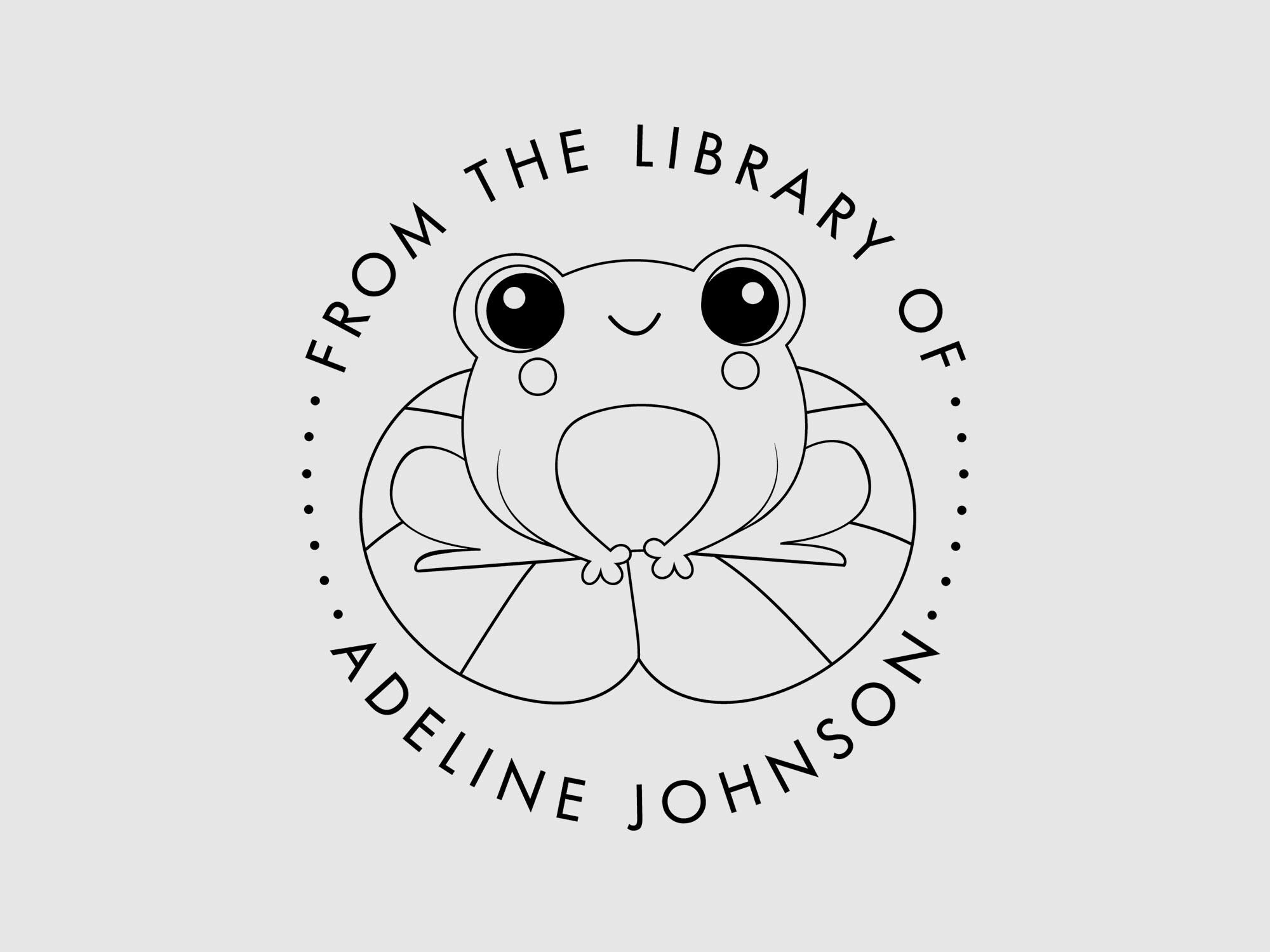 Frog Book Embosser Stamp | Cottagecore Frog Library Stamp | Rubber ...