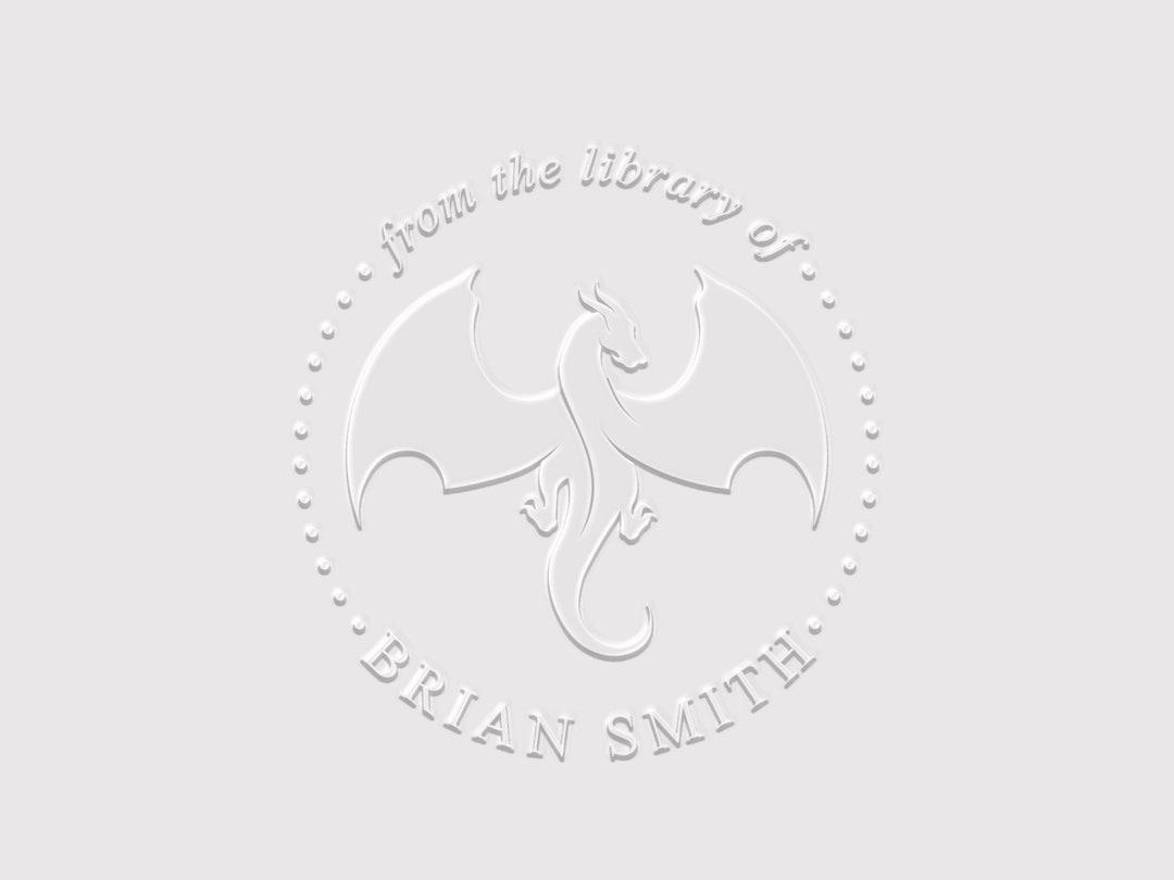 Dragon Book Embosser Personalized | Library Embosser Stamp | Rubber ...
