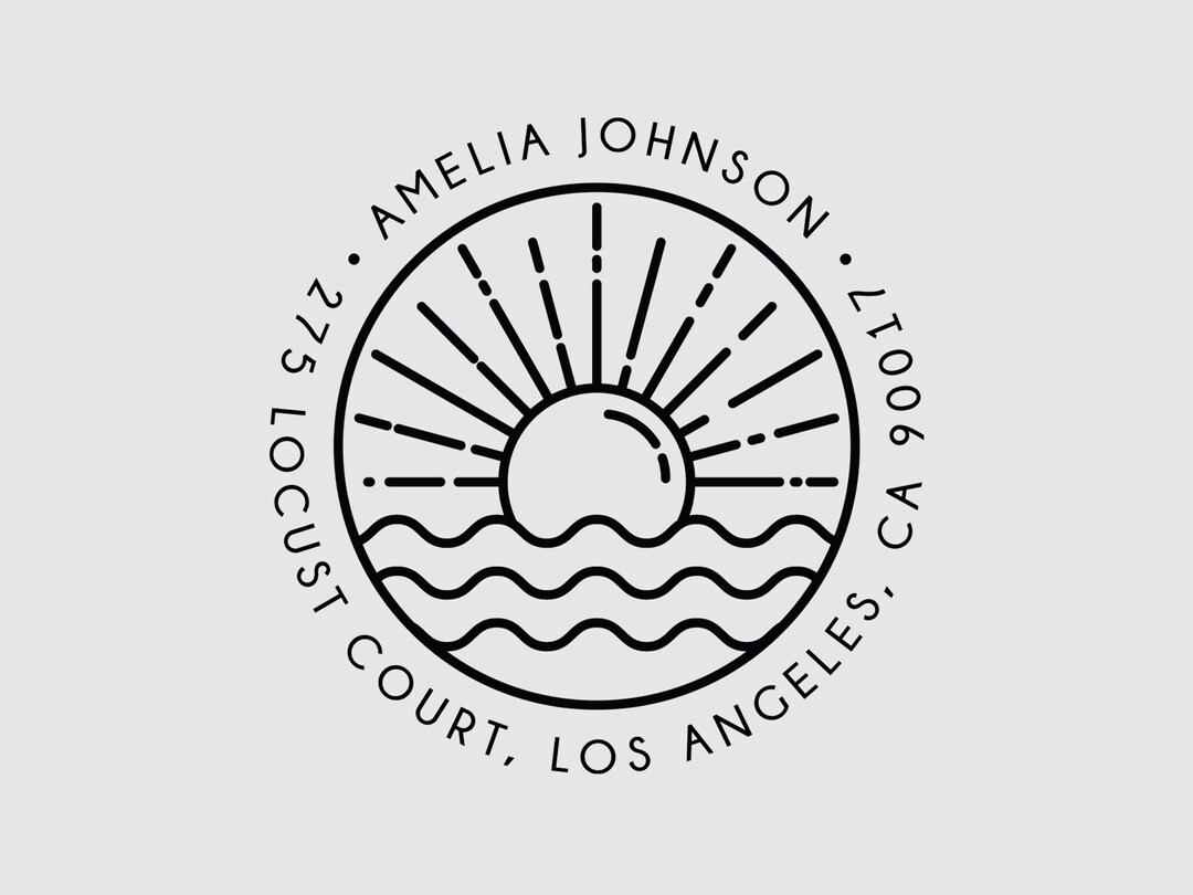 Return Address Stamp Self Inking | Sunset Address Stamp | Coastal Stamp ...