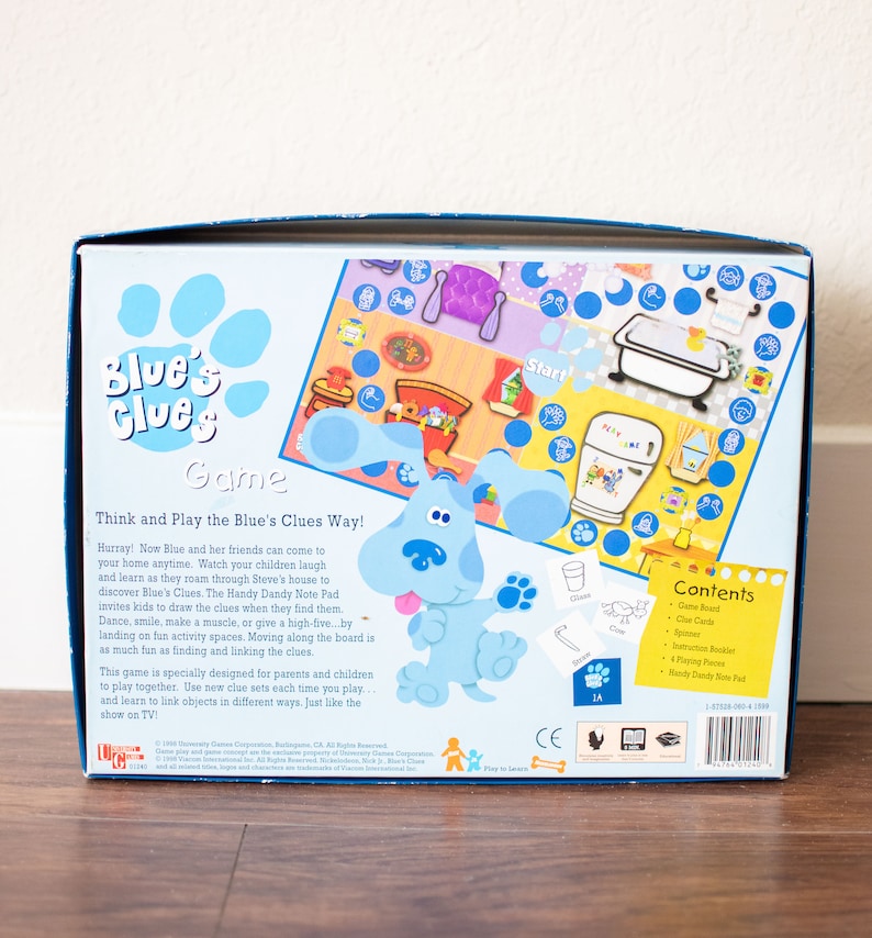 Vintage Blue's Clues Board Game Nickelodeon Board Game 90's Toy 1998 ...