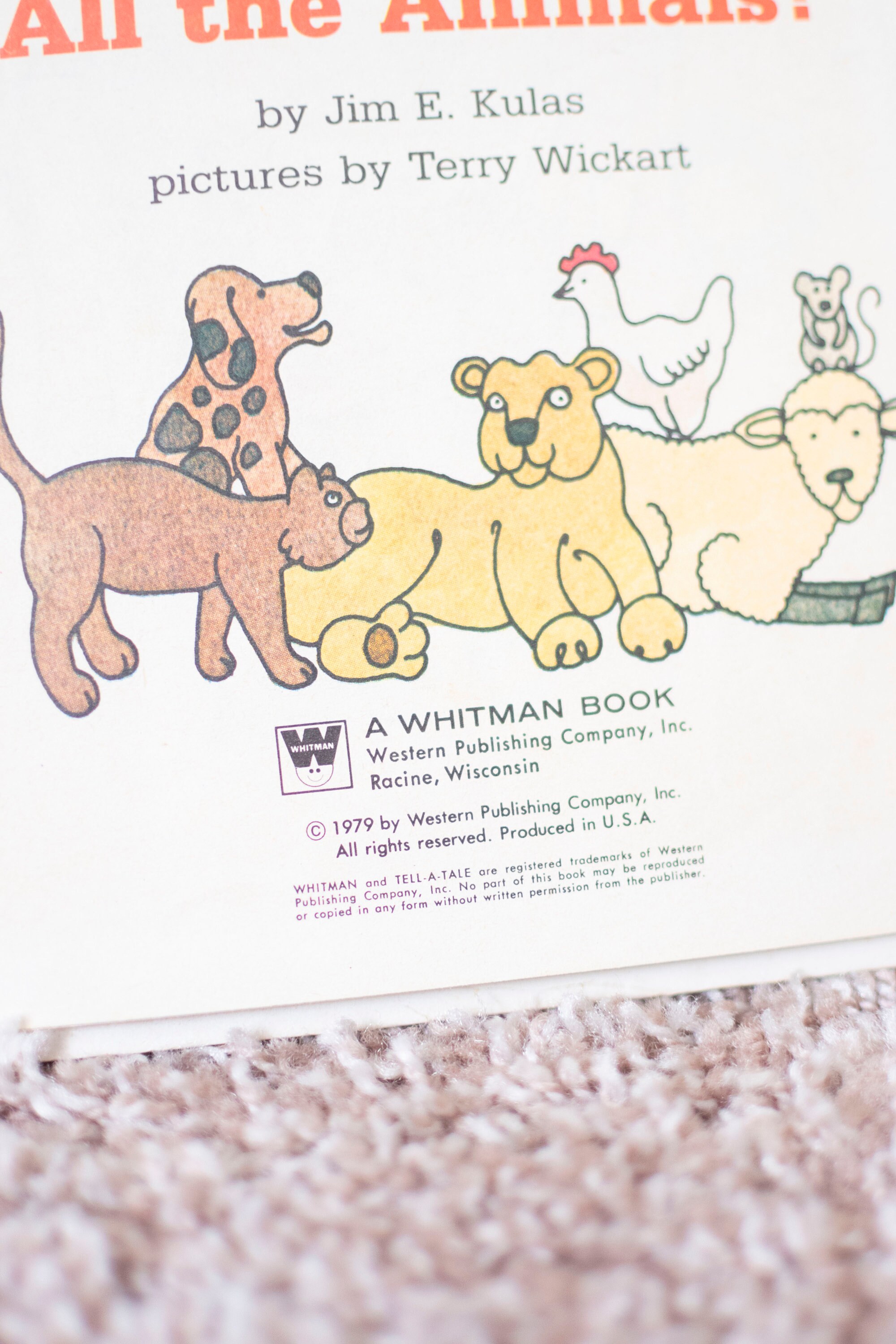 Let's Count All the Animals, Whitman Tell-a-tale Book, by Jim E Kulas ...