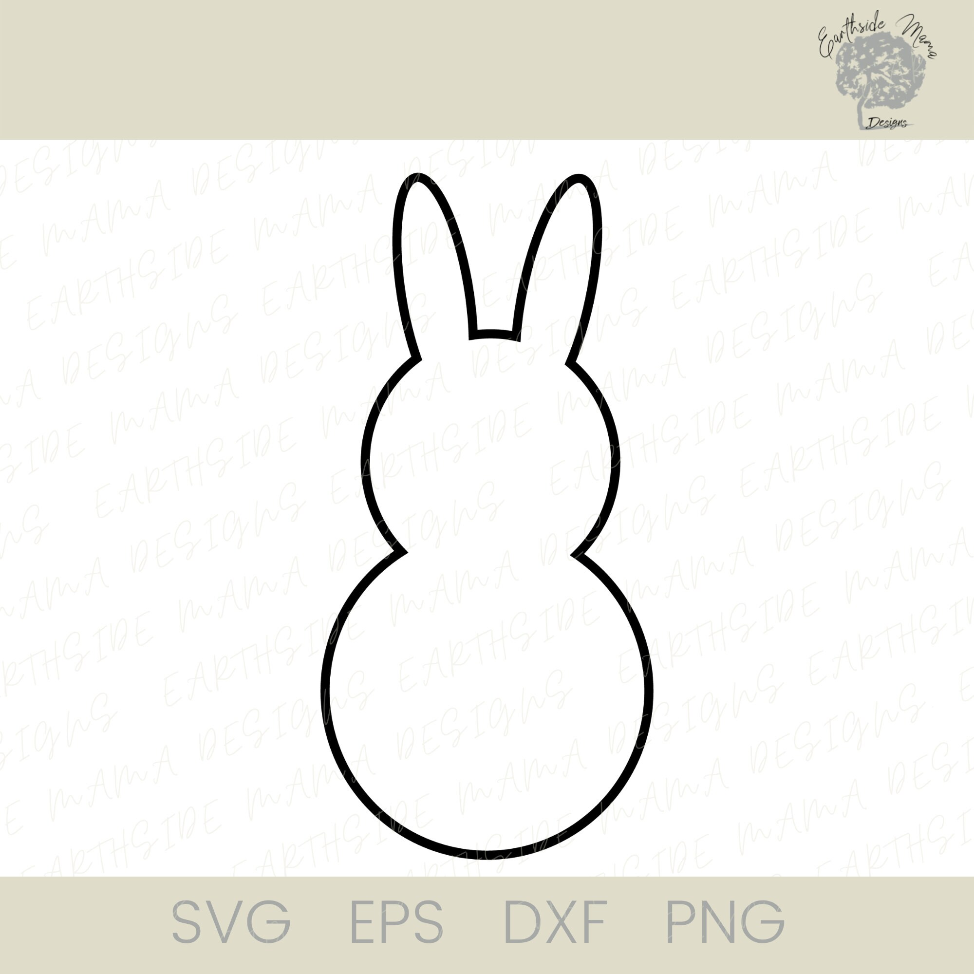 Peep Outline SVG - Peep Shape PNG - Easter Bunny Cut File - Rabbit Cut ...