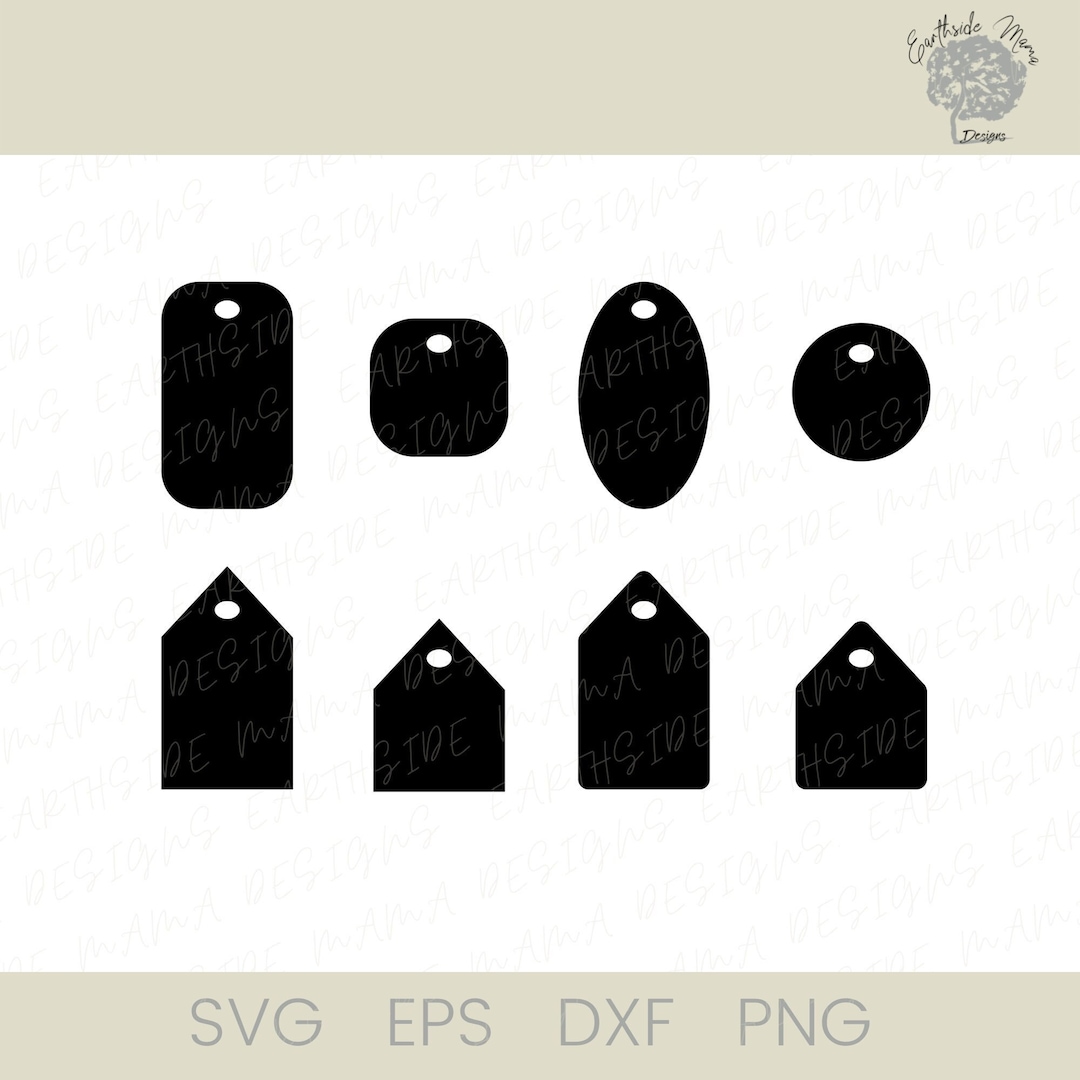 Simple Tag Shape SVG Bundle, Holiday Tag Cutouts, Gift Tag Shape PNG ...