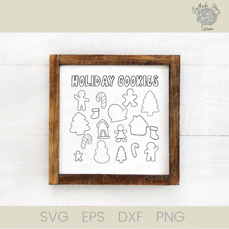 Christmas Cookie SVG - Holiday Cookie Cut File - Christmas Hand Drawn ...