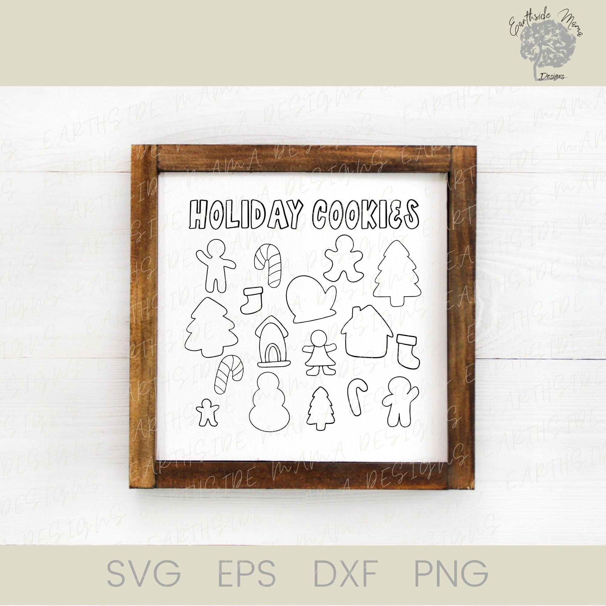 Christmas Cookie SVG - Holiday Cookie Cut File - Christmas Hand Drawn ...
