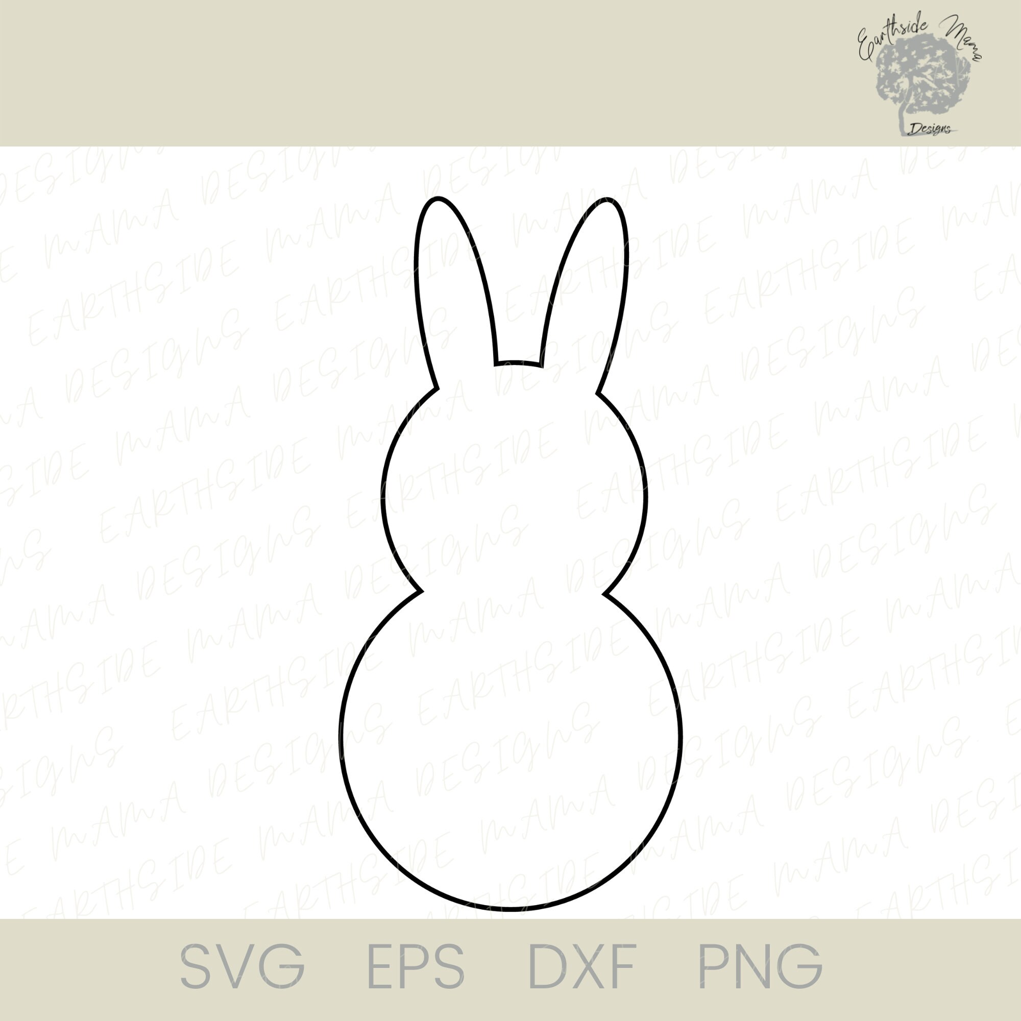 Peep Outline SVG - Peep Shape PNG - Easter Bunny Cut File - Rabbit Cut ...