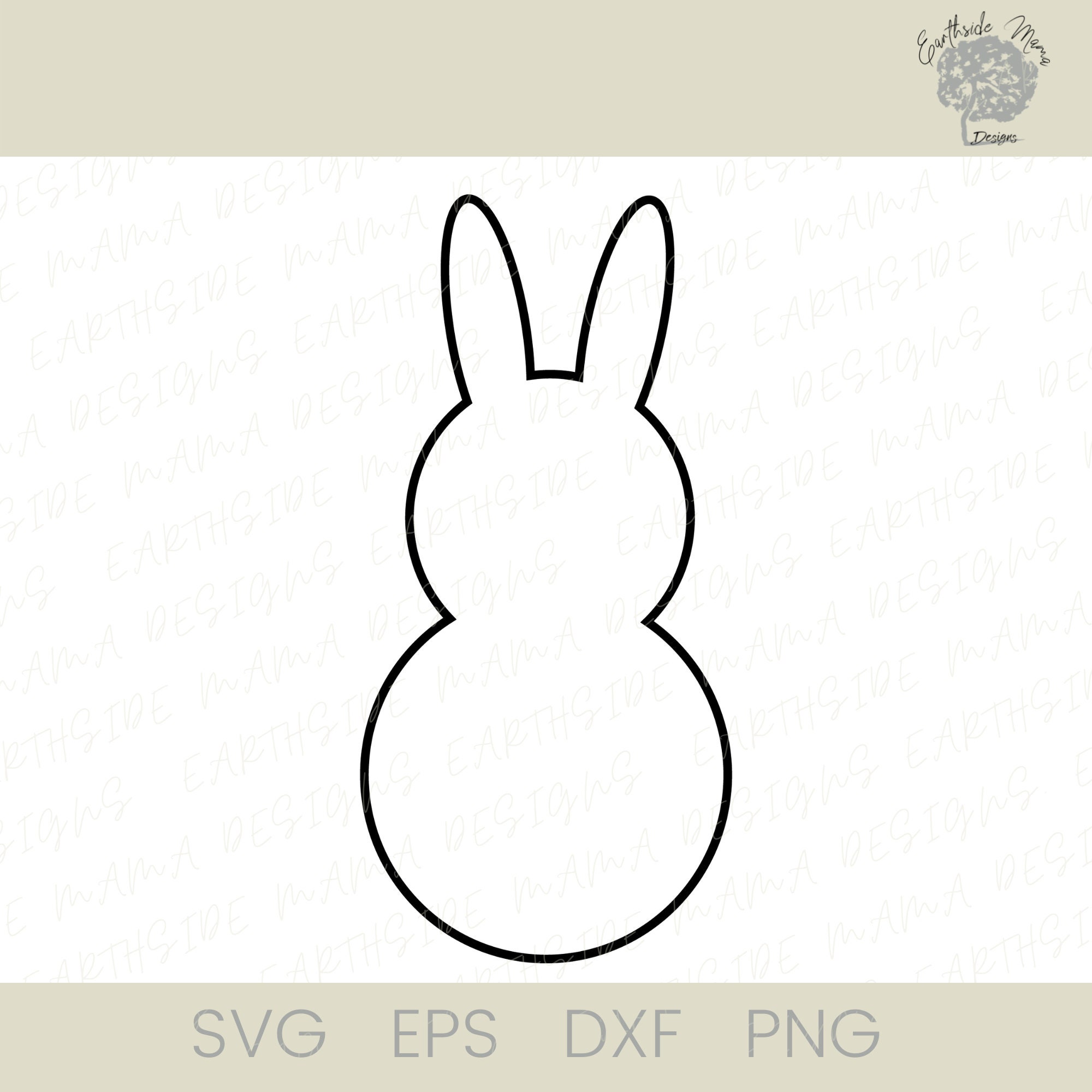 Peep Outline SVG - Peep Shape PNG - Easter Bunny Cut File - Rabbit Cut ...