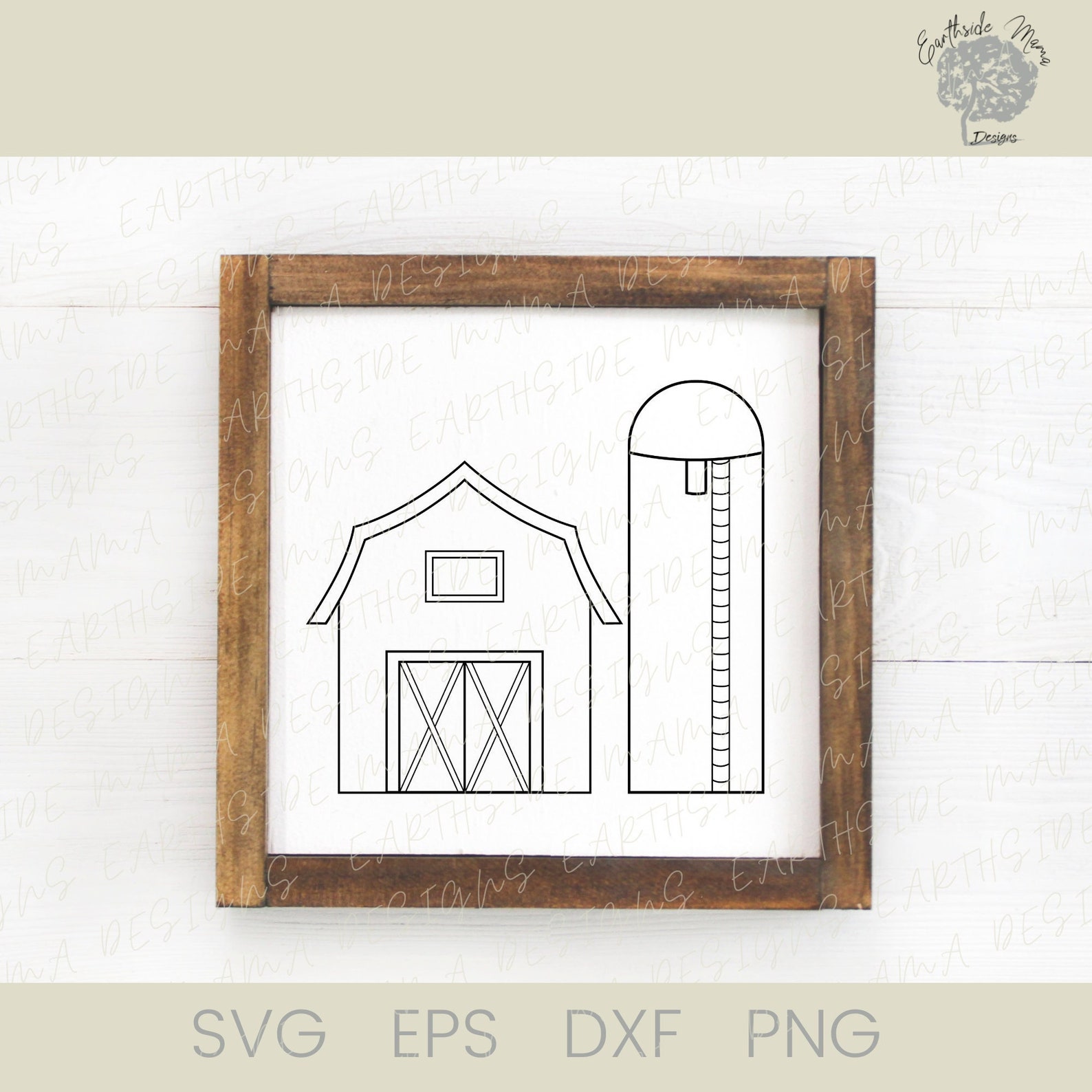 Barn & Silo Outline SVG - Barn Silo Cut File - Farm Clipart - Old Barn ...