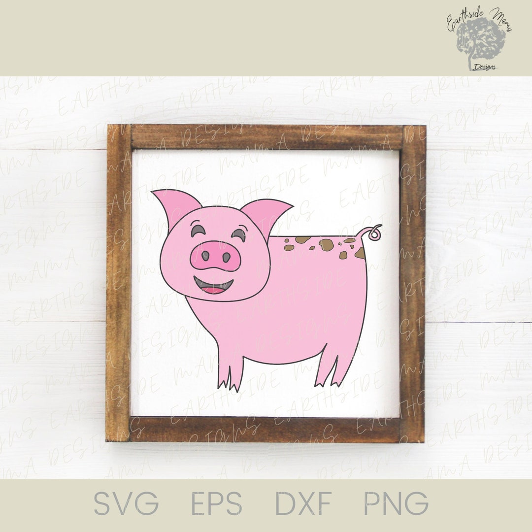 Farm Pig SVG Pig Silhouette Cut File Farm Animal Pig - Etsy