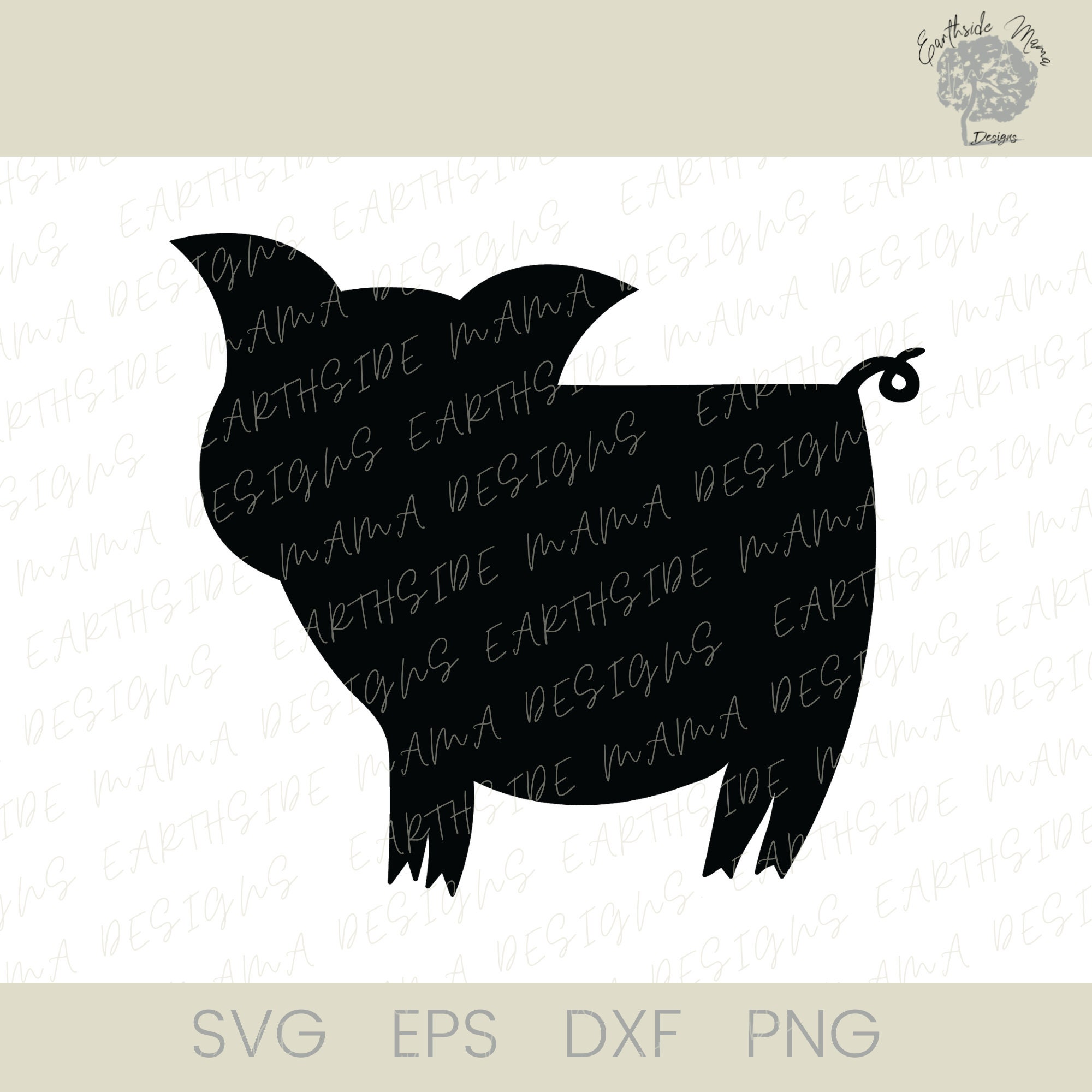 Farm Pig SVG - Pig Silhouette Cut File - Farm Animal Pig Clipart - Pig ...