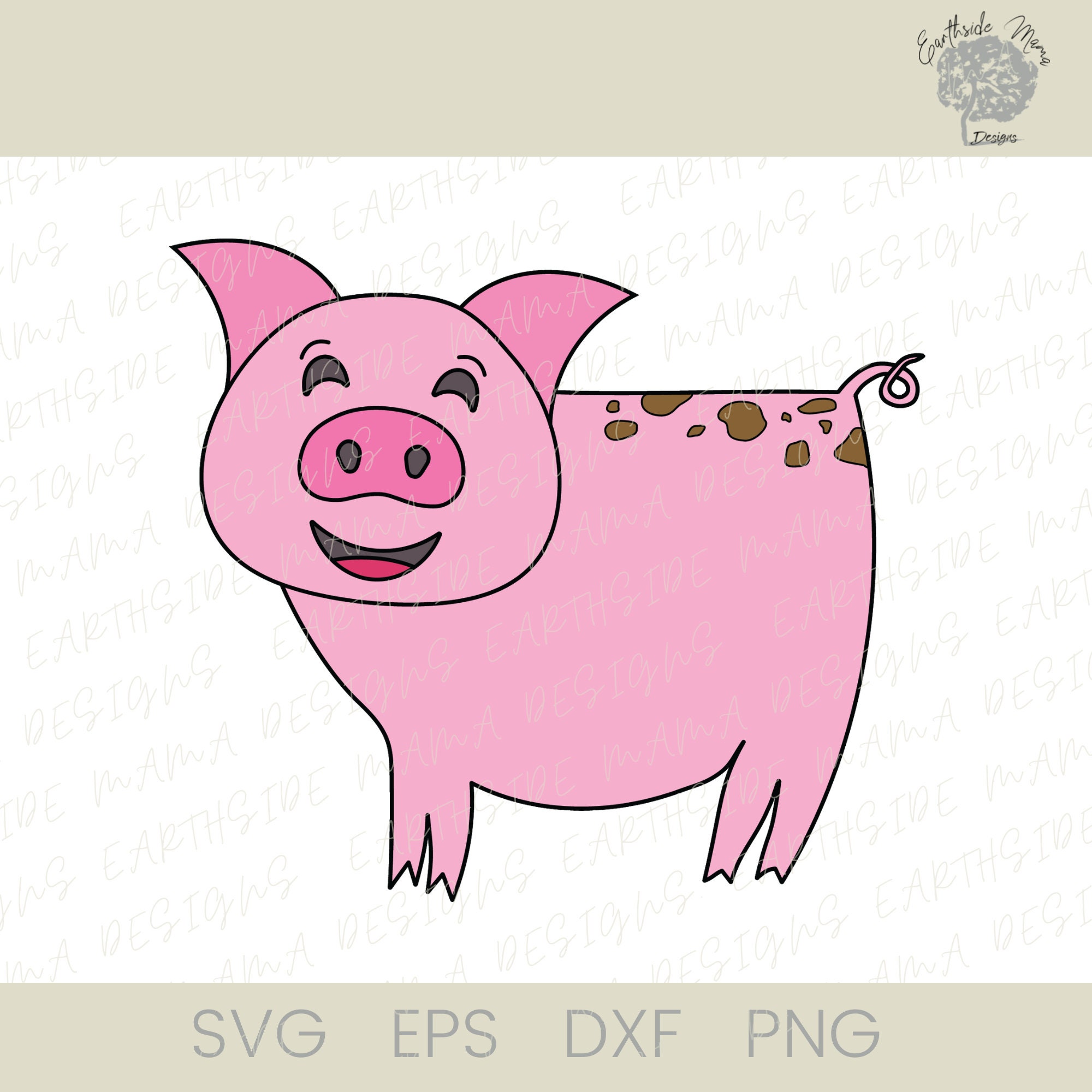 Farm Pig SVG - Pig Silhouette Cut File - Farm Animal Pig Clipart - Pig ...