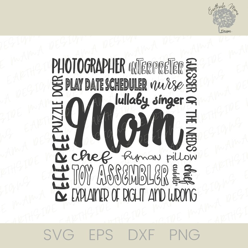 Mom Collage SVG Mom Life Decal Momma PNG Motherhood | Etsy