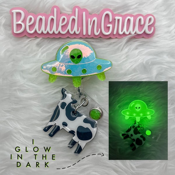 Cow Alien Badge Reel - Etsy
