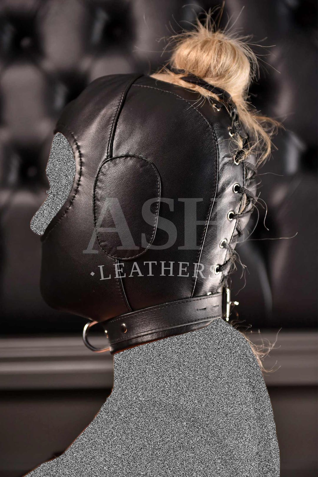 Mature Premium Leather BDSM Hood | Silent Play Punishment Mask | Genuine Leather Submissive ...