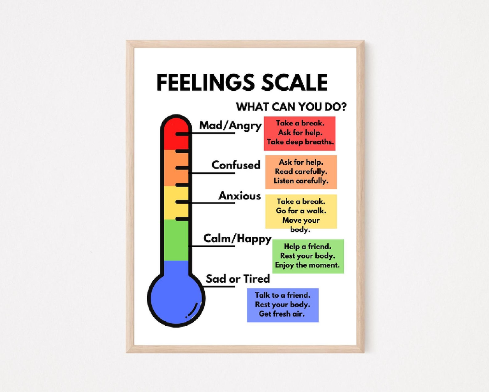 Feelings Thermometer Rainbow, Feelings Poster, Calm Down Corner, Self ...