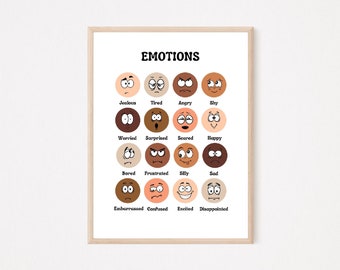 It's Okay to Feel, Boho Classroom Decor, Feelings Chart Poster, My ...