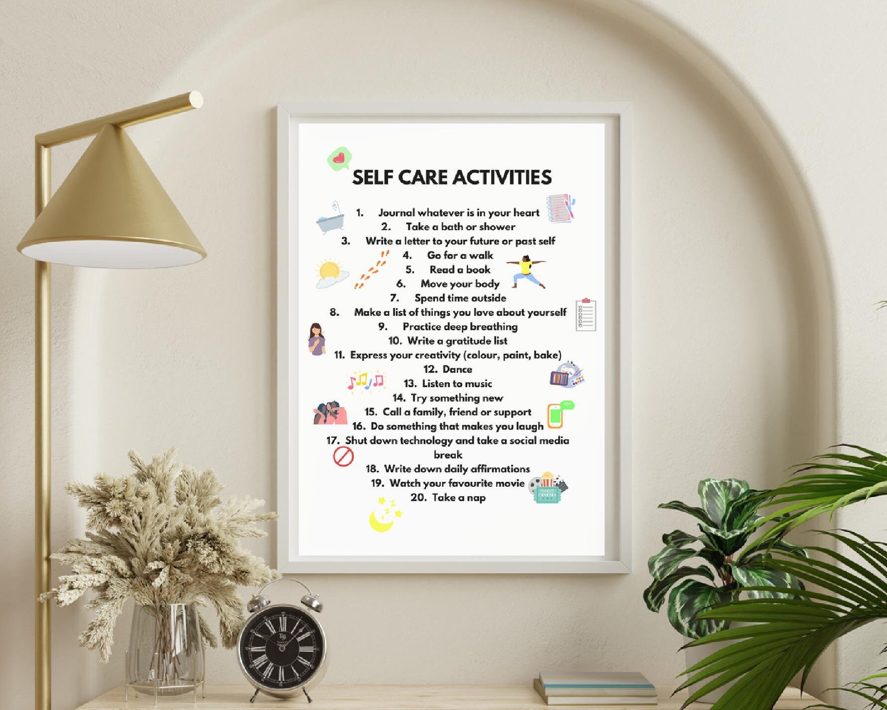 Self Care Print, Self Care Checklist, Self Care Printable, Mindfulness ...