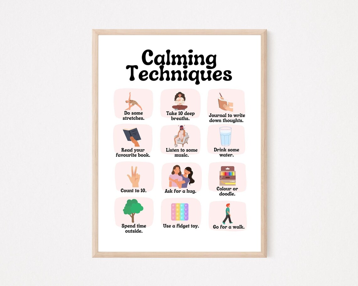 Calming Corner Strategies Poster Chart, Calming Techniques, Calming ...