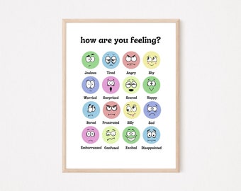 Feelings Poster Emotions Chart Classroom Decor Montessori - Etsy