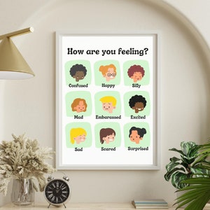 Feelings Poster, Emotions Chart, Classroom Decor, Montessori Homeschool ...