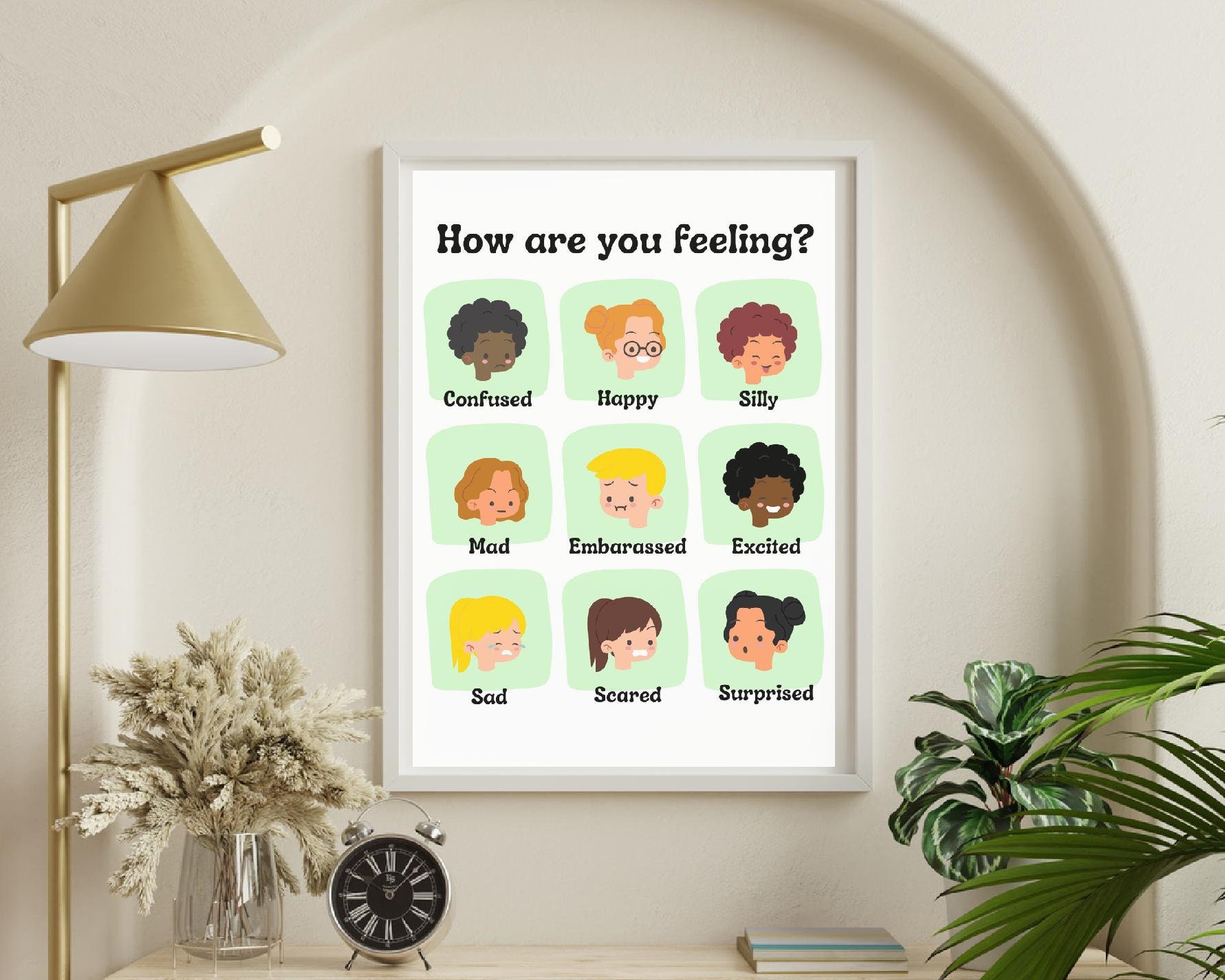 Feelings Poster, Emotions Chart, Classroom Decor, Montessori Homeschool ...