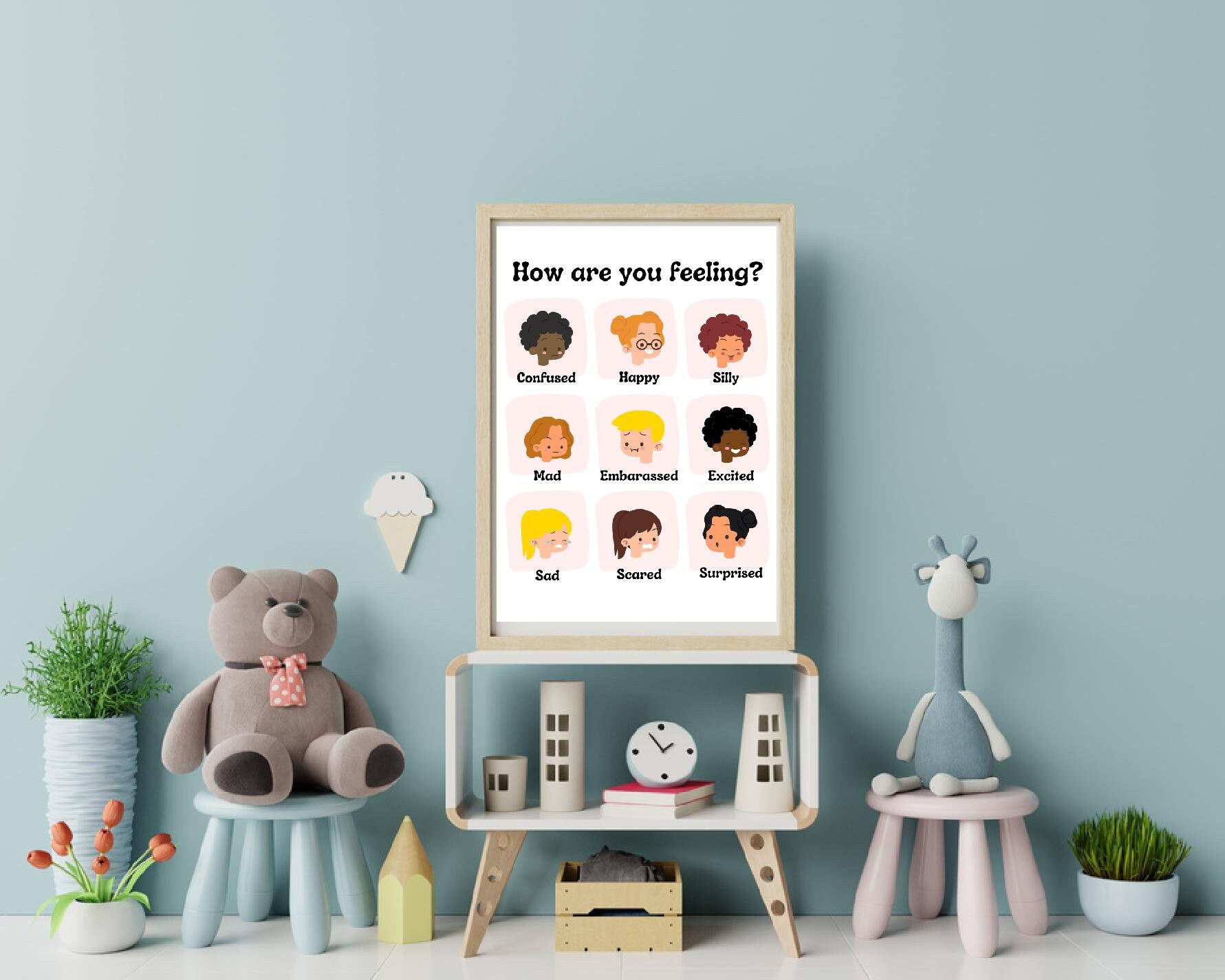 Feelings Poster, Emotions Chart, Classroom Decor, Montessori Homeschool ...