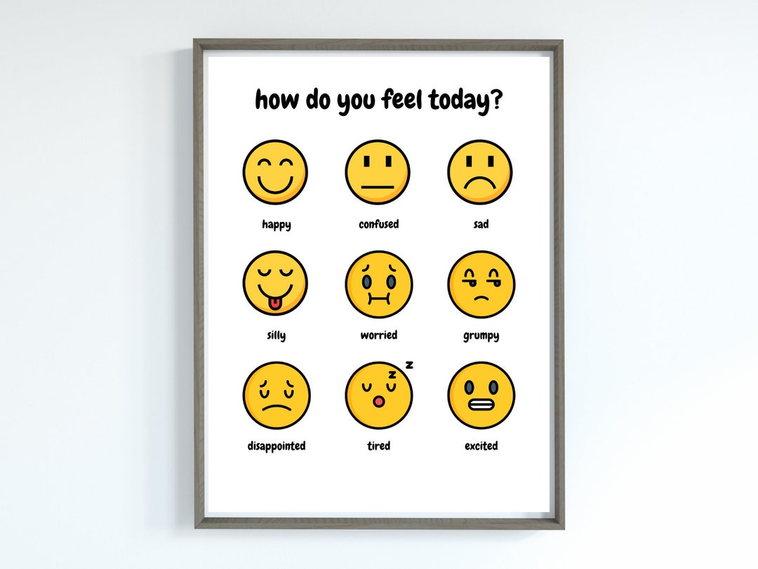 Feelings Poster, Emotions Chart, Classroom Decor, Homeschool Decor ...