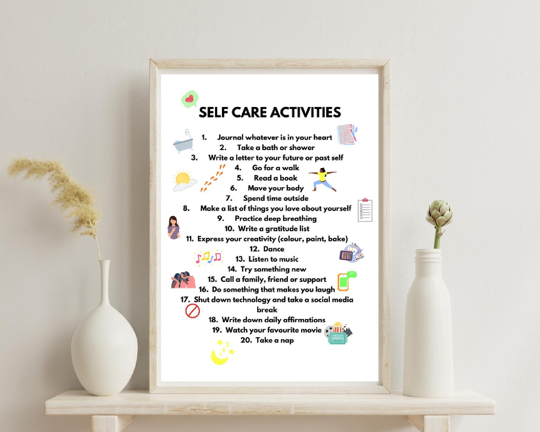 Self Care Print, Self Care Checklist, Self Care Printable, Mindfulness ...